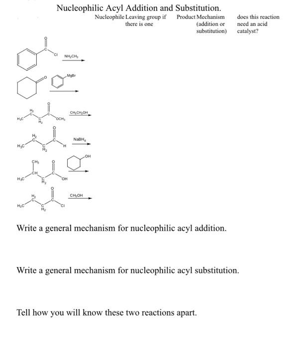 Solved Nucleophilic Acyl Addition and Substitution. | Chegg.com
