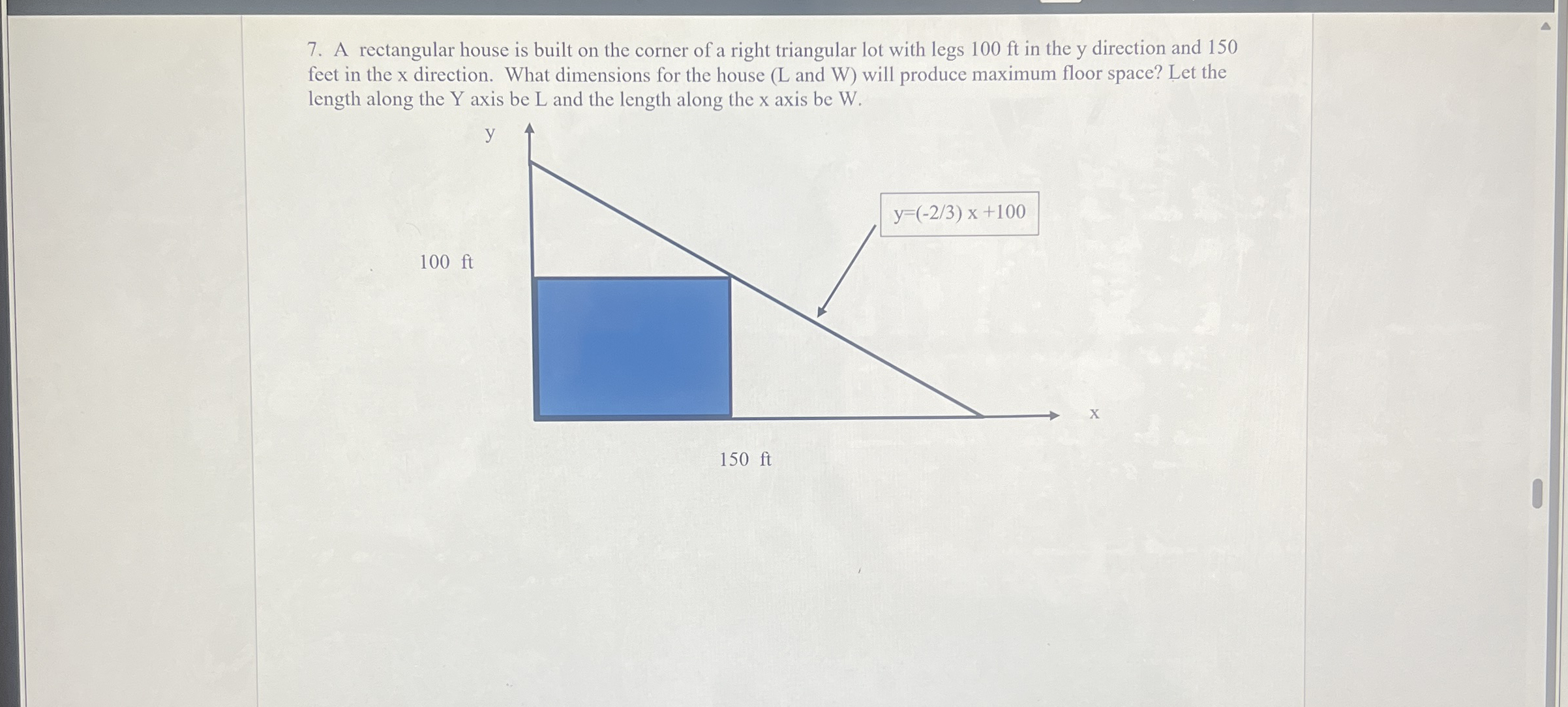 Solved A rectangular house is built on the corner of a right | Chegg.com