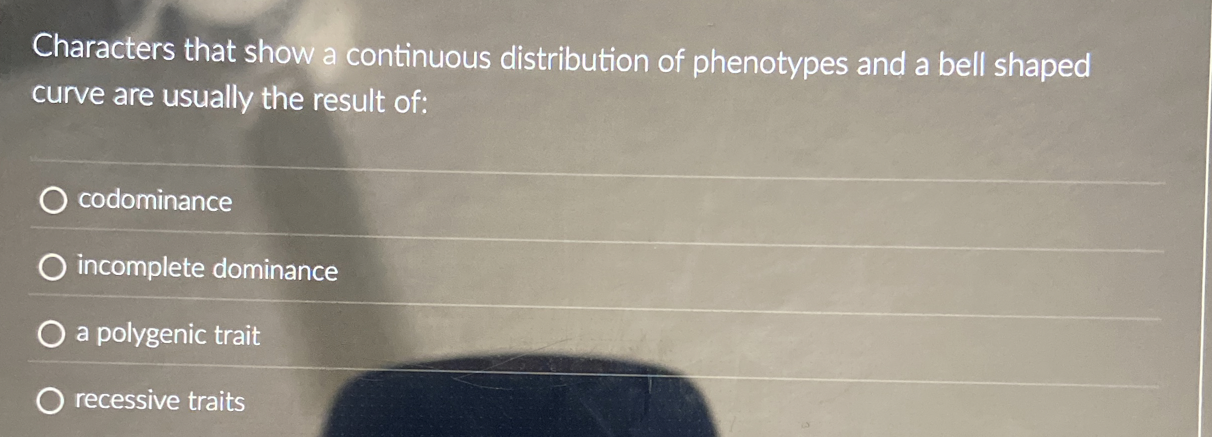 Solved Characters that show a continuous distribution of | Chegg.com