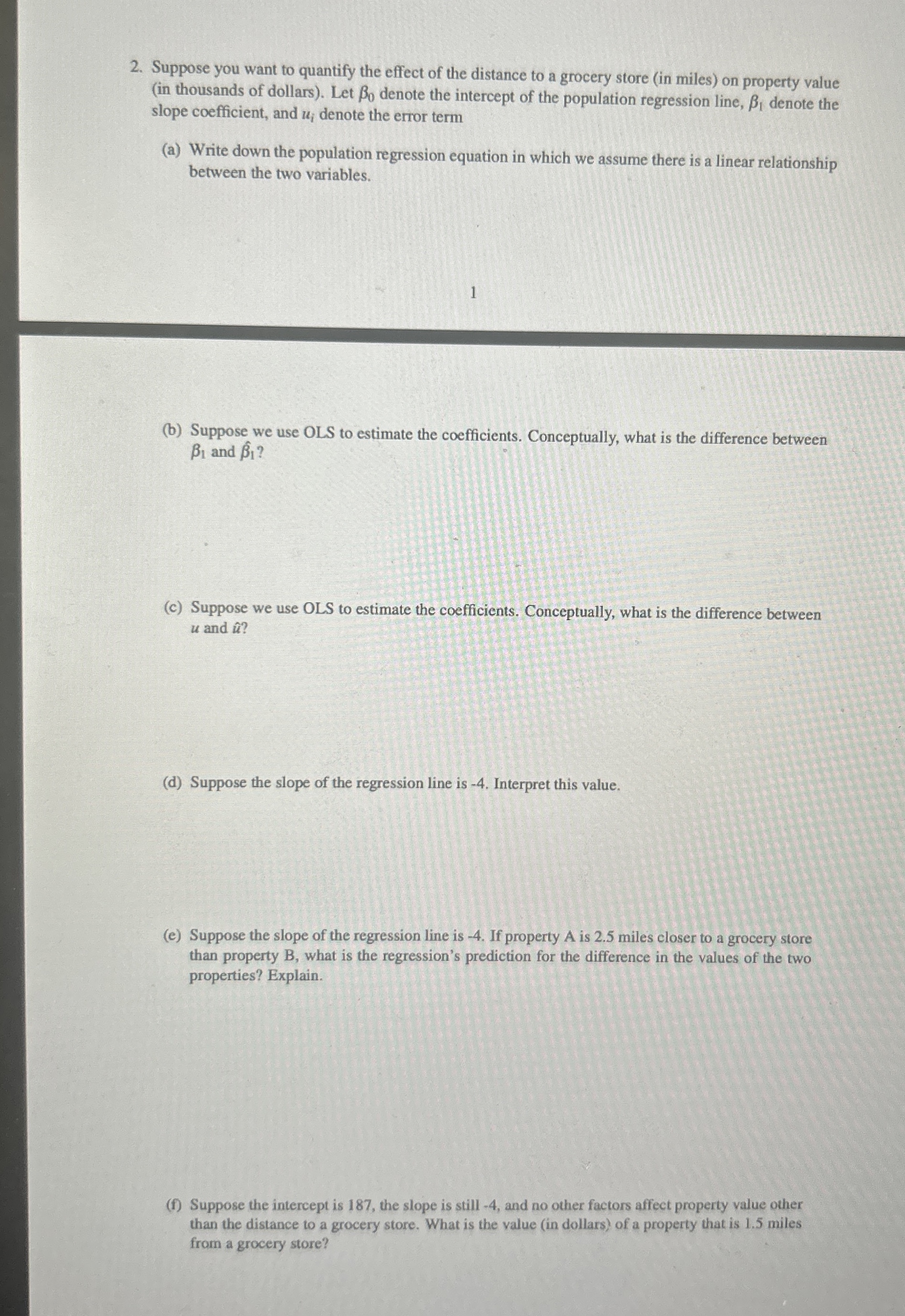 Solved Suppose you want to quantify the effect of the | Chegg.com