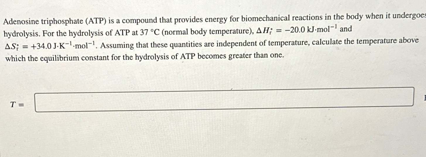 Solved Adenosine triphosphate (ATP) ﻿is a compound that | Chegg.com