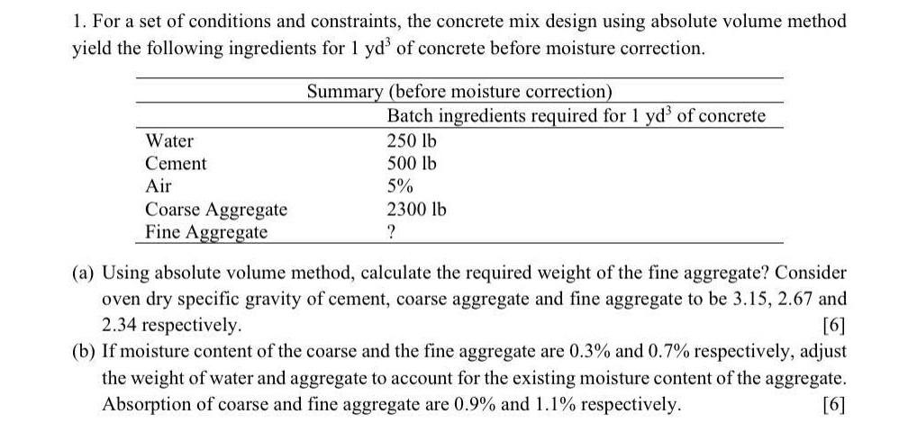 Solved 1. For a set of conditions and constraints, the | Chegg.com
