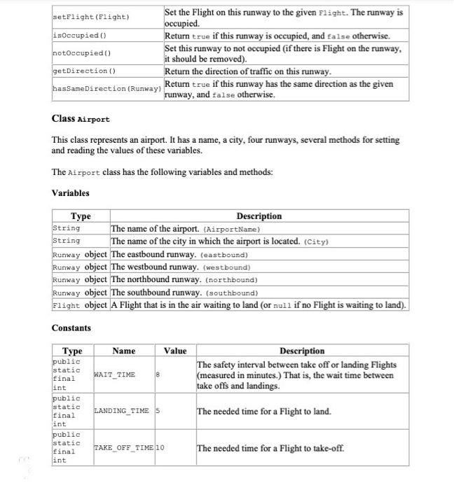 Solved Consider an airport, with runways and flights. This | Chegg.com