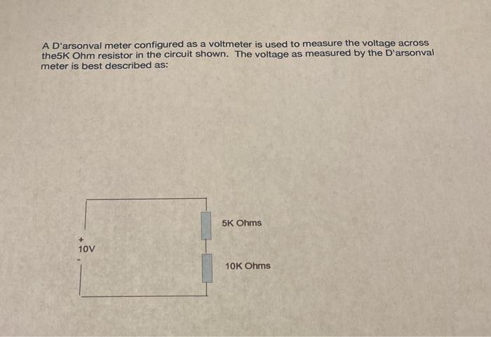 Solved A D'arsonval meter configured as a voltmeter is used | Chegg.com