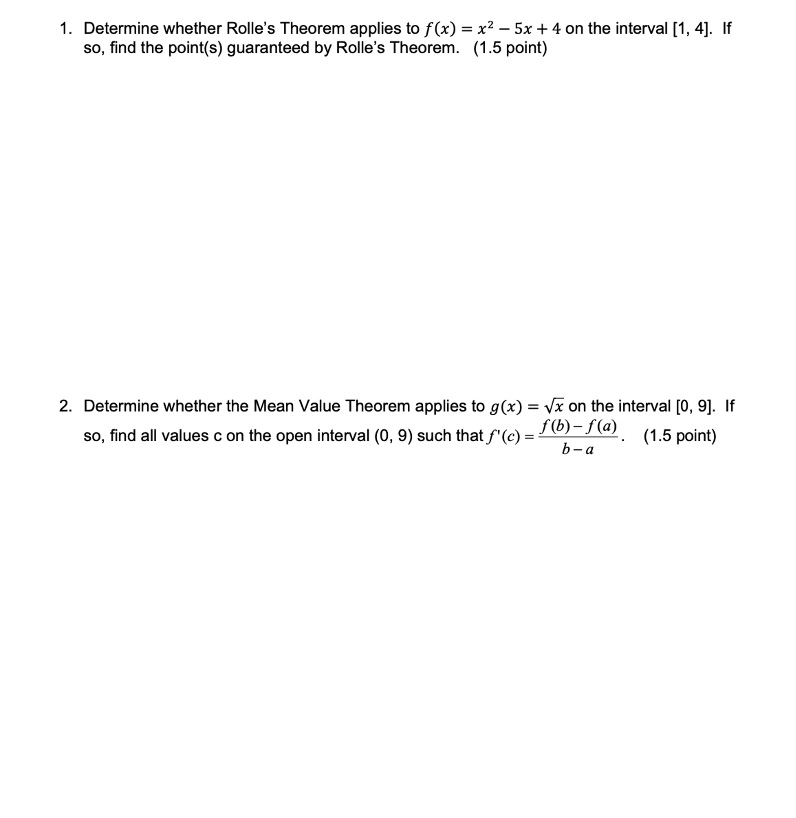 Solved Determine whether Rolle's Theorem applies to | Chegg.com