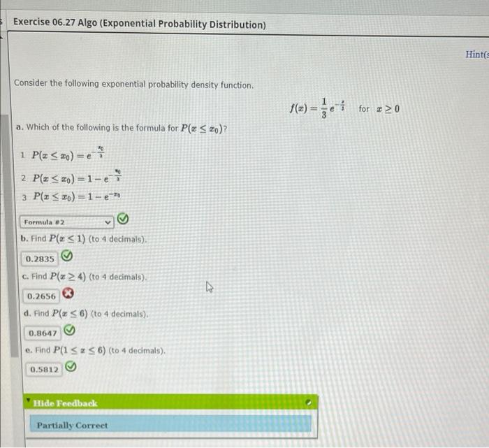 Solved Exercise 06.27 Algo (Exponential Probability | Chegg.com Solved Exercise 06.27 Algo (Exponential Probability | Chegg.com