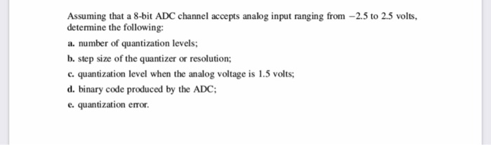 Solved Assuming that a 4-bit ADC channel accepts analog | Chegg.com