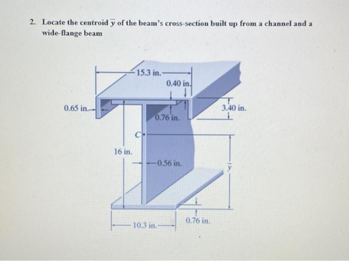 Solved a 2. Locate the centroid y of the beam's | Chegg.com