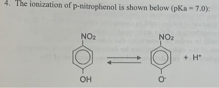 Solved 4. The ionization of p-nitrophenol is shown below | Chegg.com