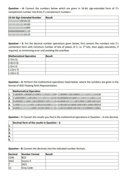 Question - 4: Convert the numbers below which are | Chegg.com