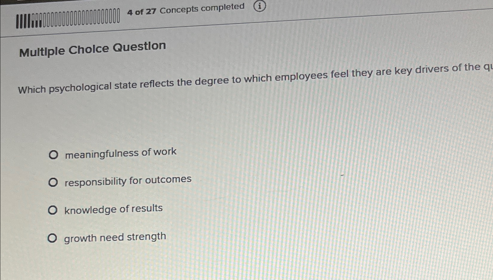 Solved 4 ﻿of 27 ﻿Concepts completed (i)Multiple Cholce | Chegg.com