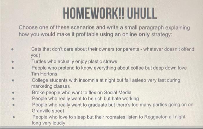 Choose one of these scenarios and write a small | Chegg.com