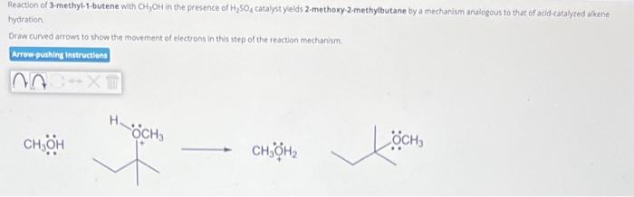 Solved Reaction of 3-methyl-1-butene with CH3OH in the | Chegg.com