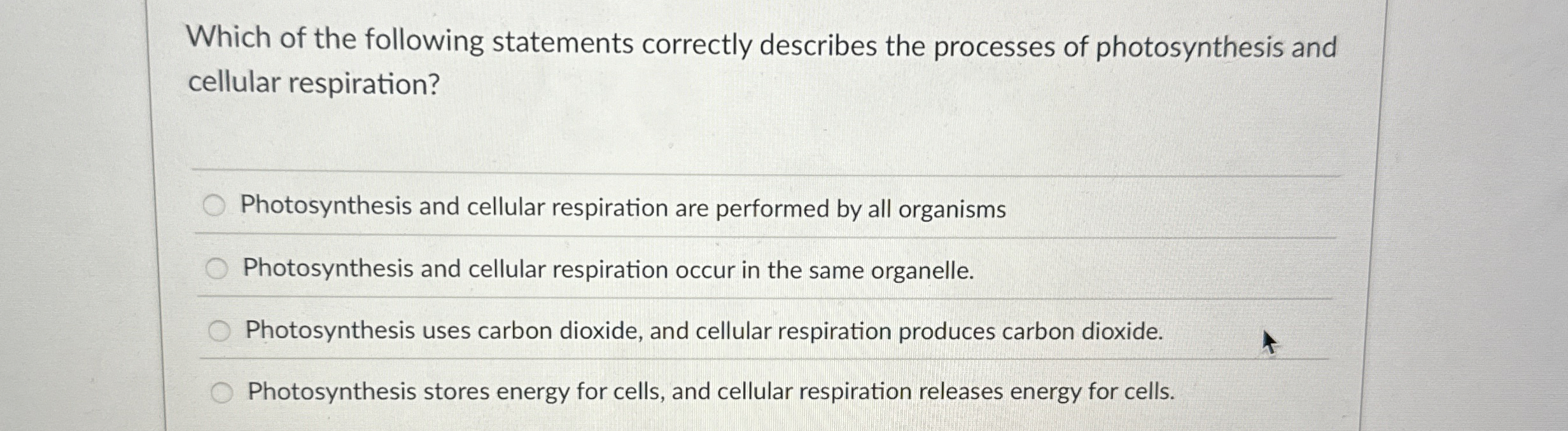 Solved Which of the following statements correctly describes | Chegg.com