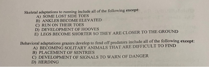Solved Skeletal adaptations to running include all of the | Chegg.com