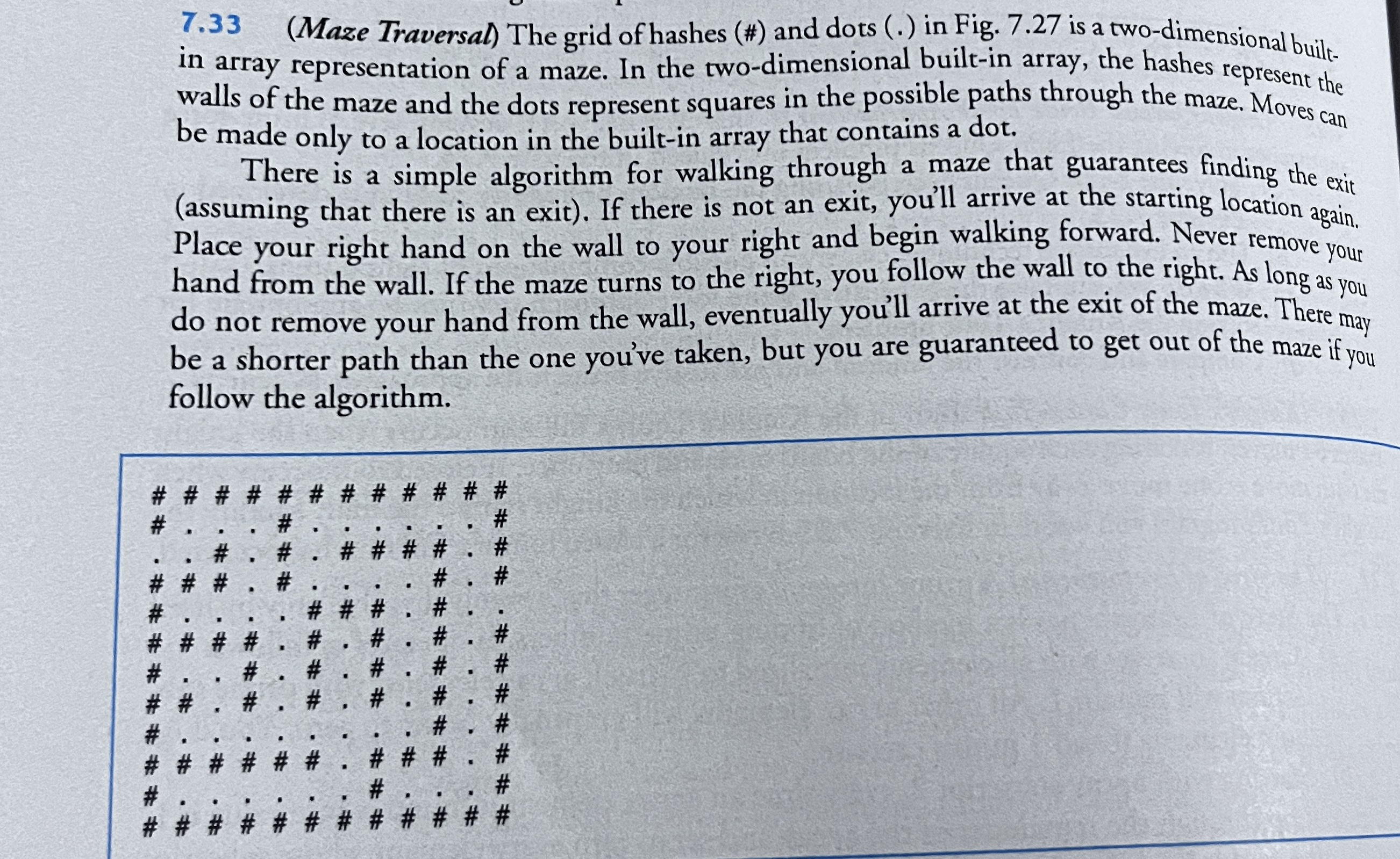 Solved 7.33 (Maze Traversal) ﻿The grid of hashes (#) ﻿and | Chegg.com