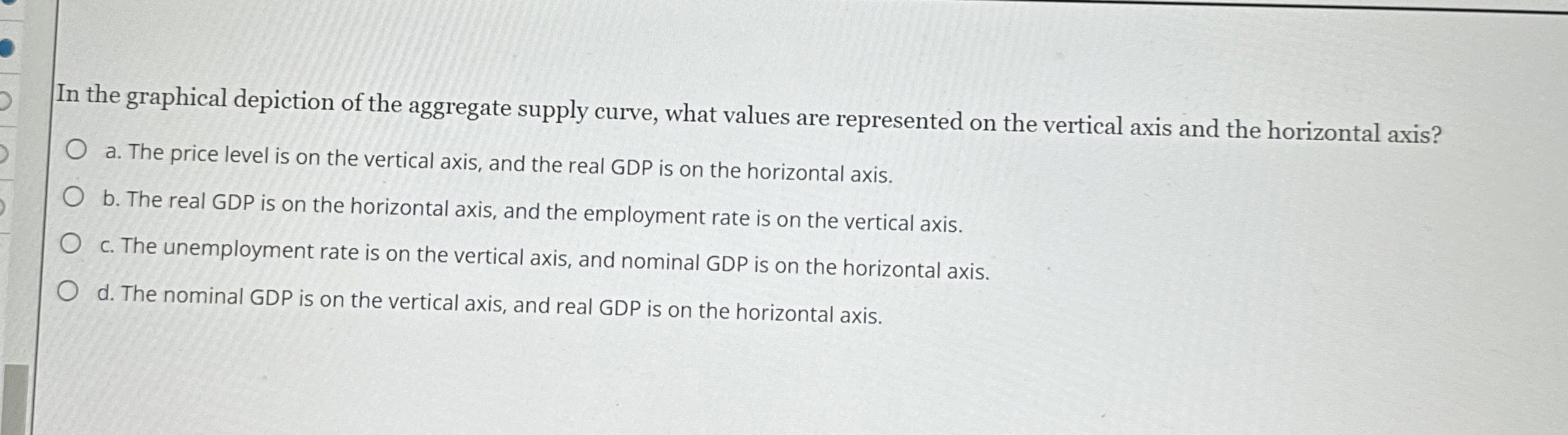 Solved In the graphical depiction of the aggregate supply | Chegg.com