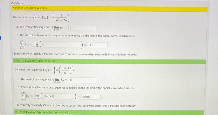 Solved Consider the sequence {an}={n2+2n2} a. The limit of | Chegg.com
