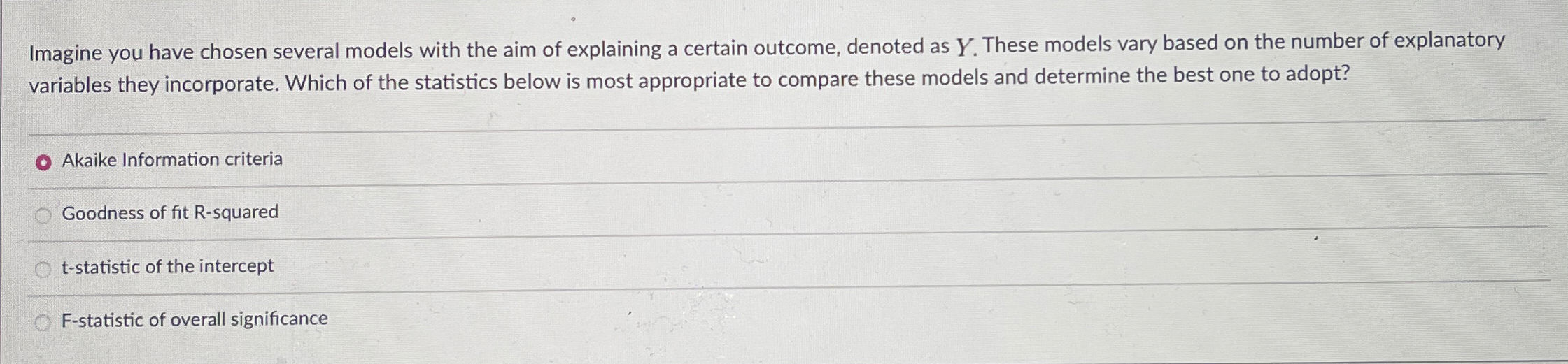 Solved Imagine you have chosen several models with the aim | Chegg.com