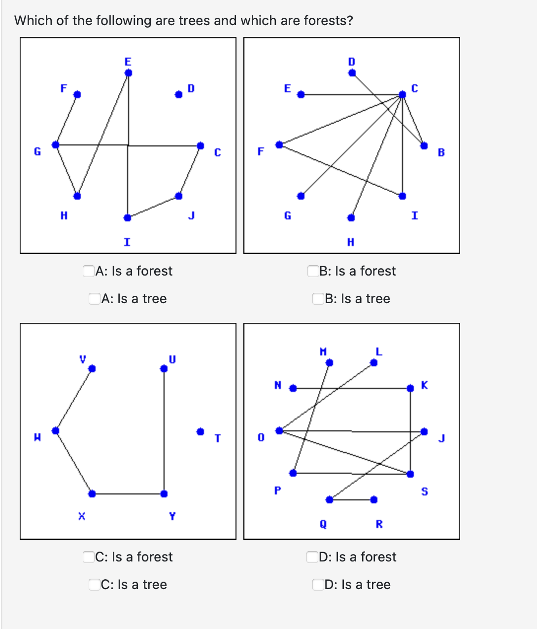 Solved Which of the following are trees and which are | Chegg.com