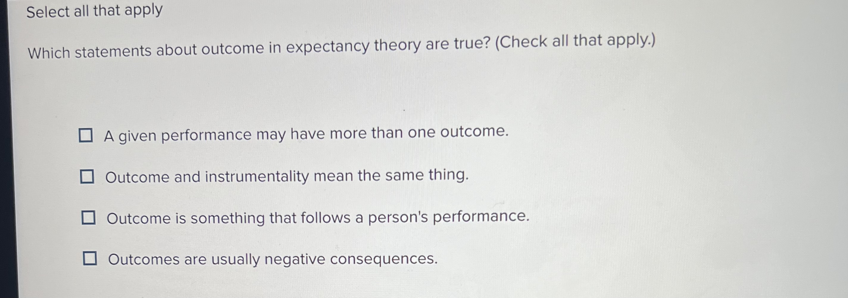 Solved Select all that applyWhich statements about outcome | Chegg.com