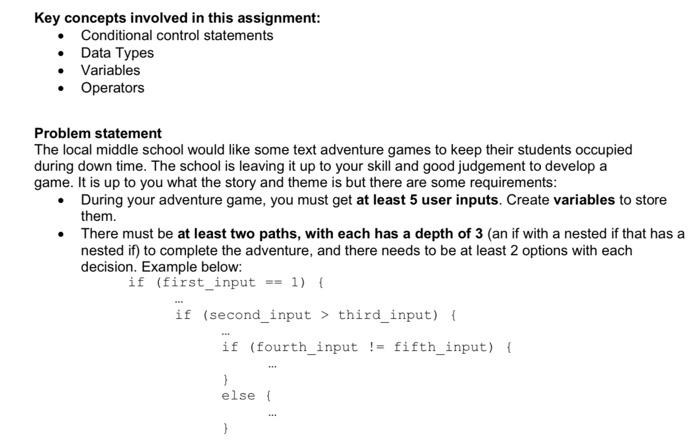 Solved Key concepts involved in this assignment: - | Chegg.com