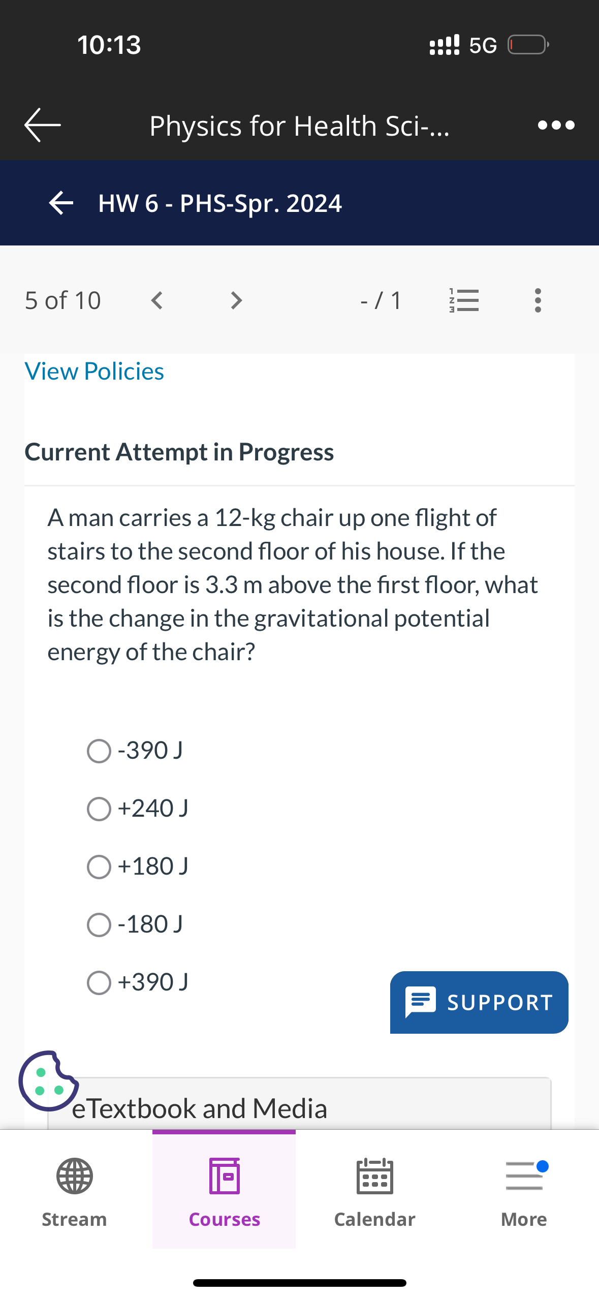 Solved 10:13H4 5GlarrPhysics for Health Sci-...HW 6 - | Chegg.com