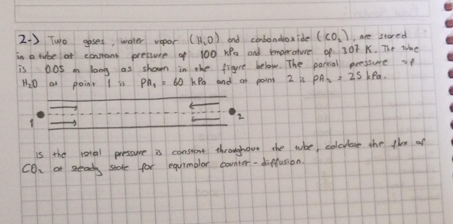 Solved 2-) Two gases water vapor (H₂O) and carbon dioxide | Chegg.com