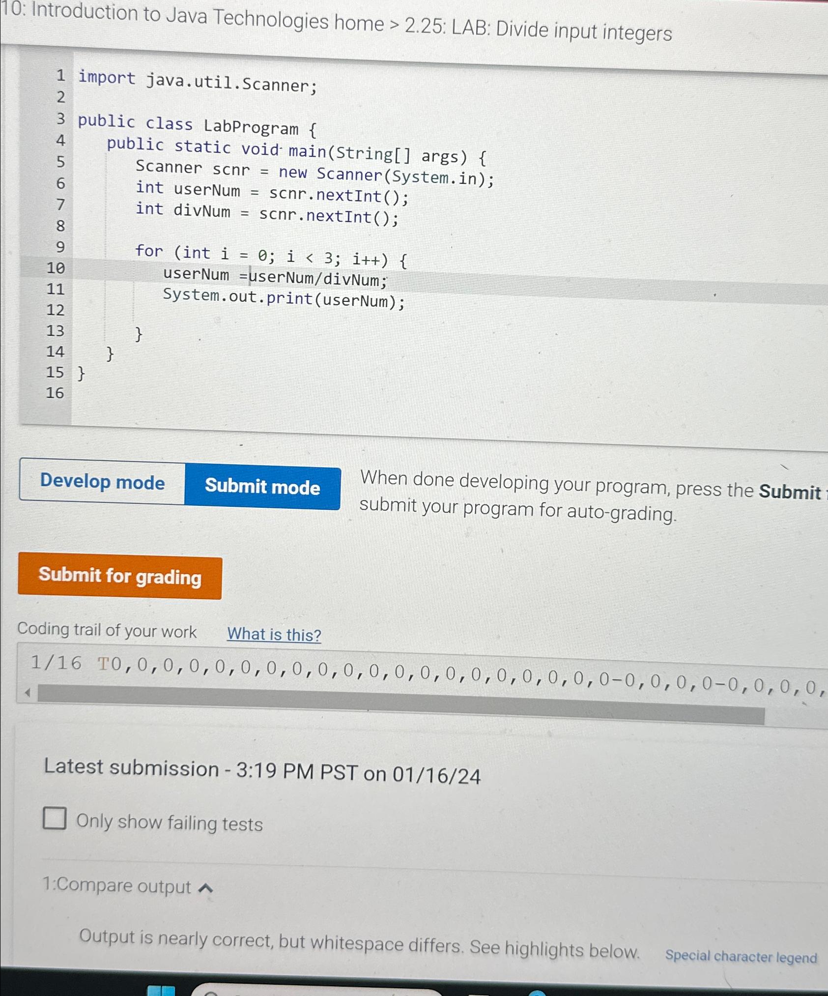 Solved 10: Introduction to Java Technologies home > 2.25: | Chegg.com