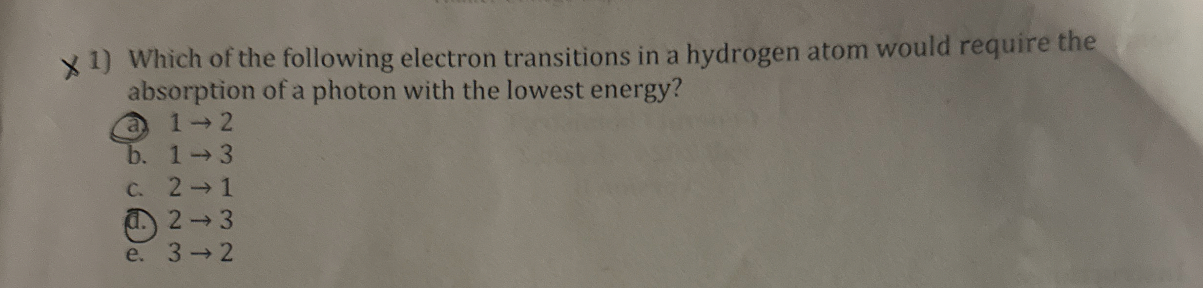 High Quality SOLUTION x1 ﻿Which of the following electron transitions in a | Chegg.com