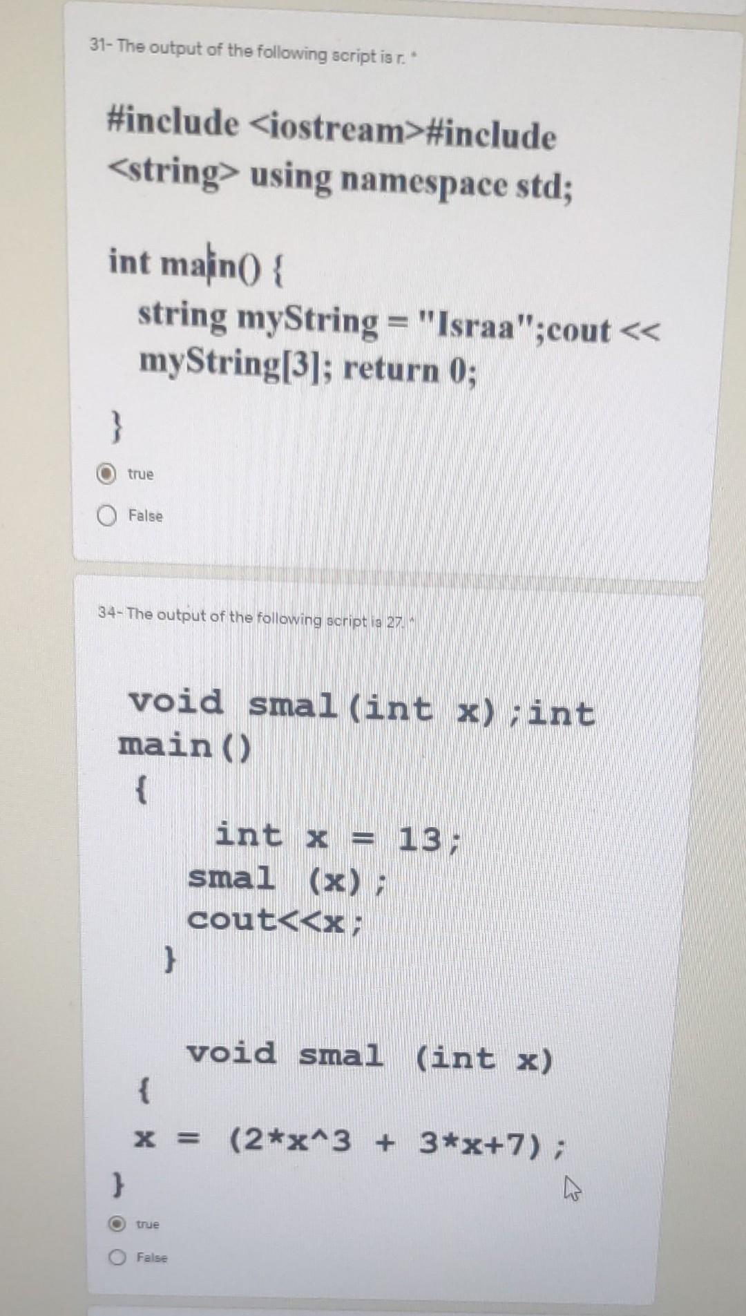 Solved 31- The output of the following script is r. #include | Chegg.com