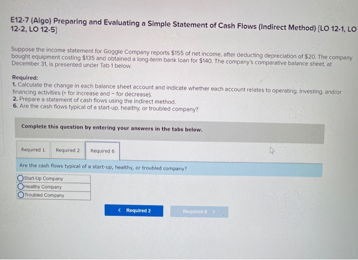 Solved E12-7 (Algo) Preparing and Evaluating a Simple | Chegg.com