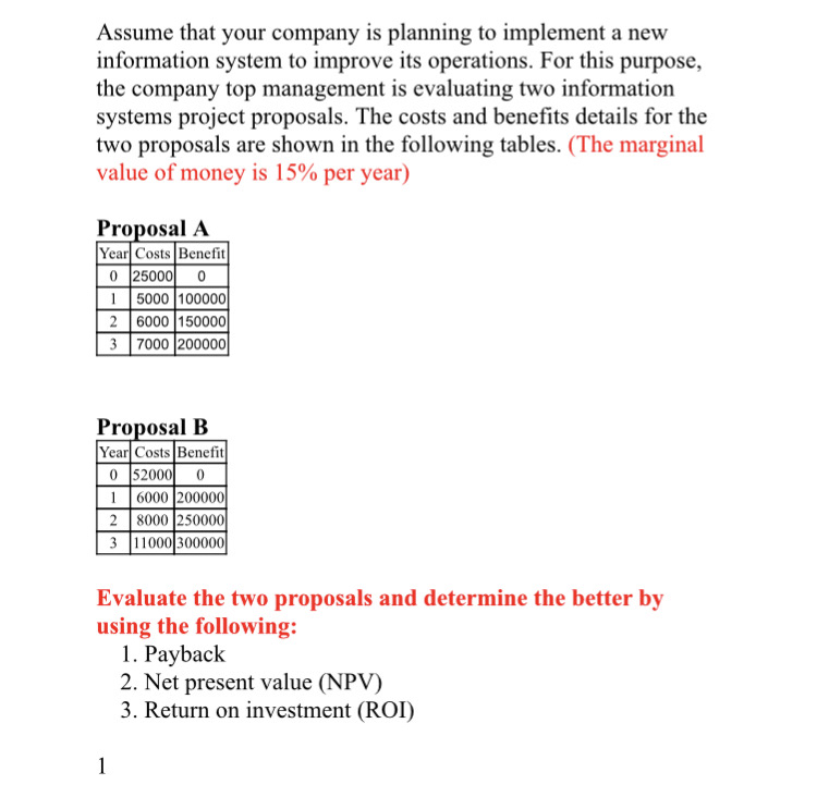 Solved Assume that your company is planning to implement a | Chegg.com