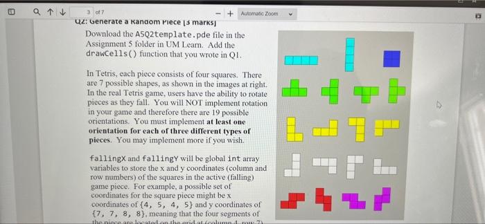 Solved a ↑ & 3 of 7 + Automatic Zoom Q2: Generate a Kandom | Chegg.com