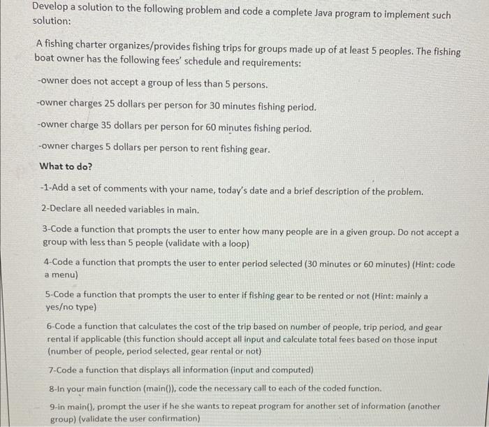 Solved Develop a solution to the following problem and code | Chegg.com