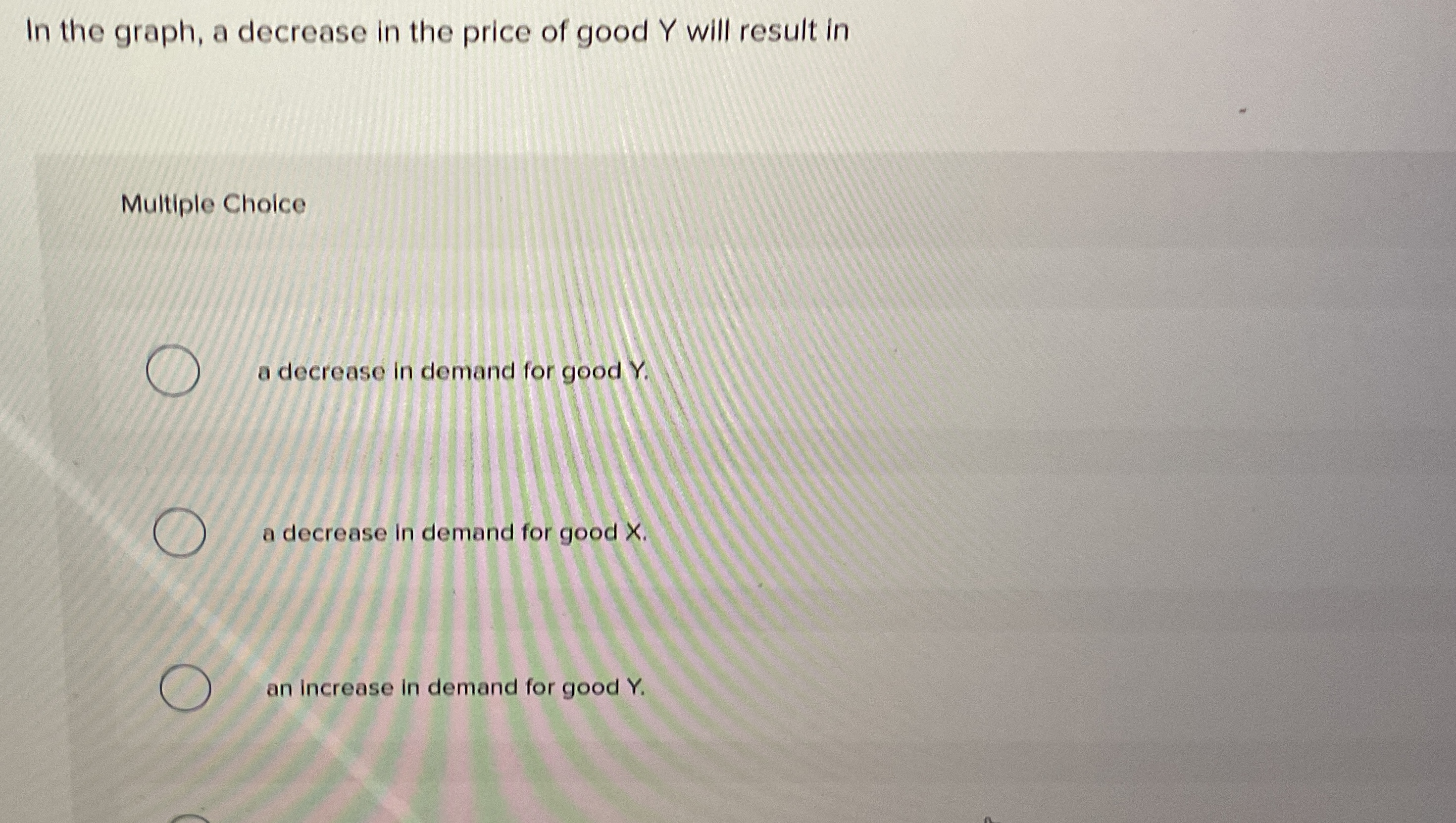 Solved In the graph, a decrease in the price of good Y ﻿will | Chegg.com