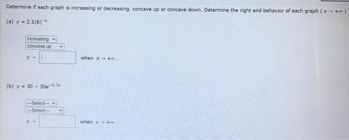 Solved Determine if each graph is increasing or decreasing, | Chegg.com