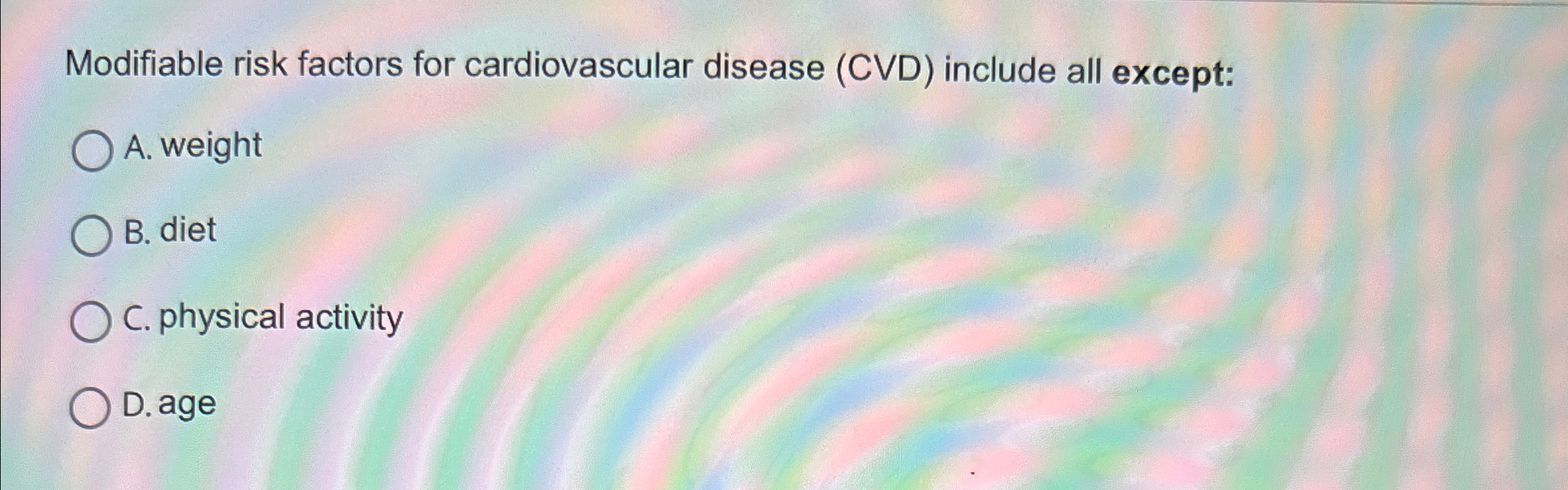 Solved Modifiable risk factors for cardiovascular disease | Chegg.com