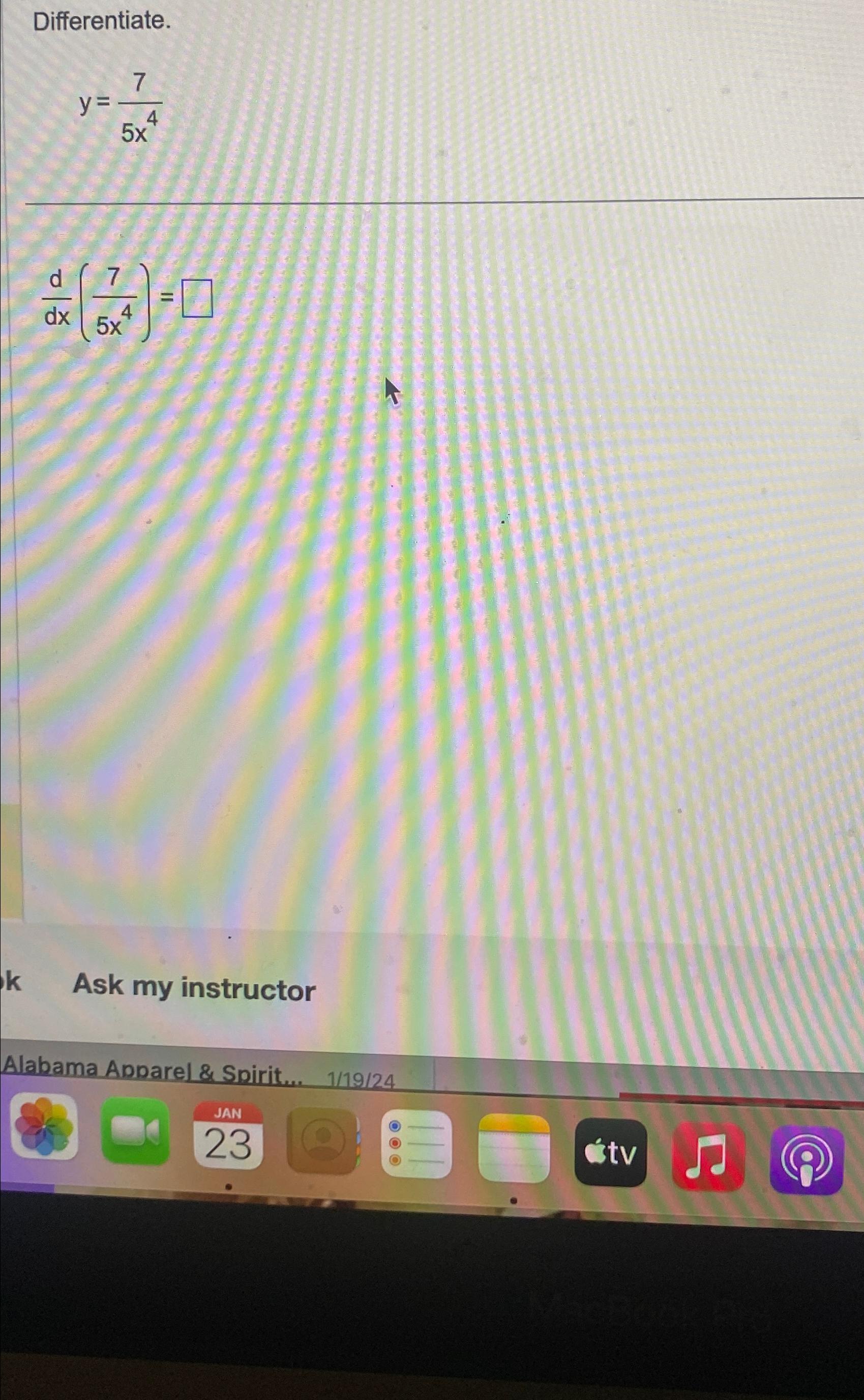 Solved Differentiate.y=75x4ddx(75x4)= Ask my | Chegg.com