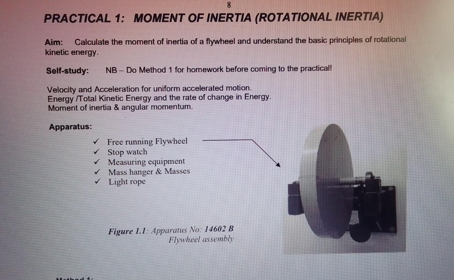 Solved Practical 1 Moment Of Inertia Rotational Inertia