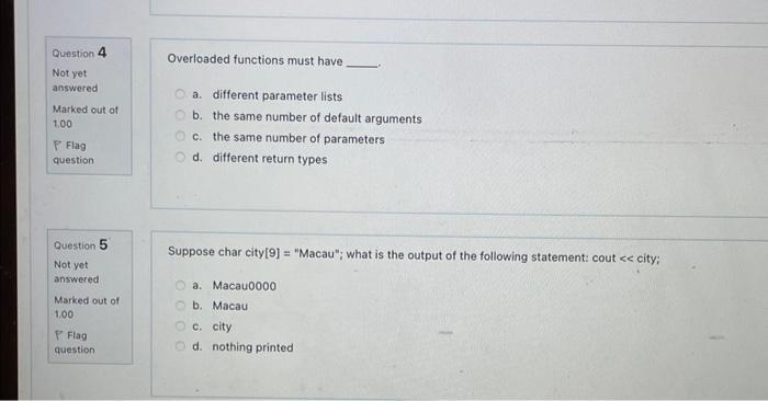 Solved Question 1 All of the following are true of functions | Chegg.com