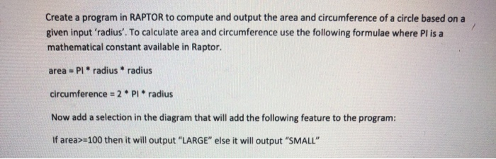 Solved Create a program in RAPTOR to compute and output the | Chegg.com