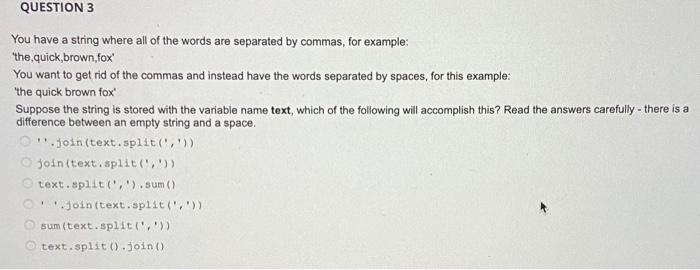 Solved You have the following list of strings stored with | Chegg.com