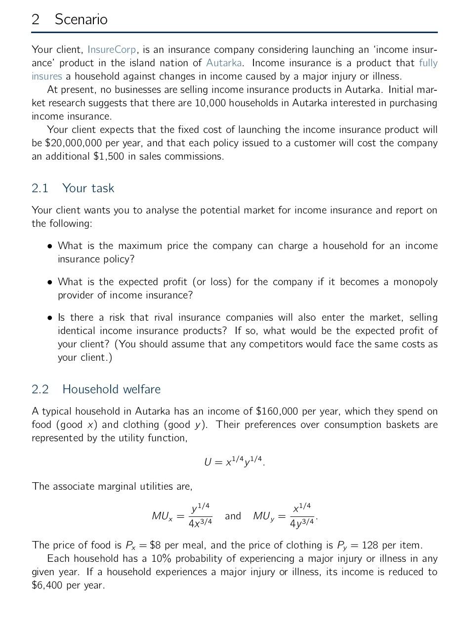 Solved 2 Scenario Your client, InsureCorp, is an insurance | Chegg.com