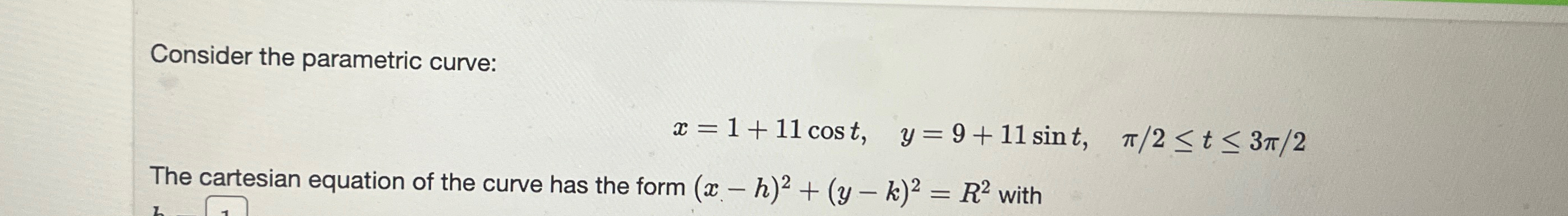 Solved Consider the parametric | Chegg.com