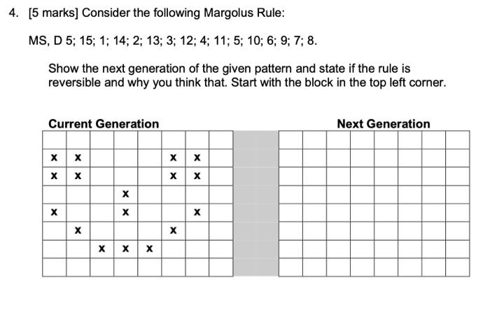 Solved [5 marks] Consider the following Margolus Rule: MS, | Chegg.com