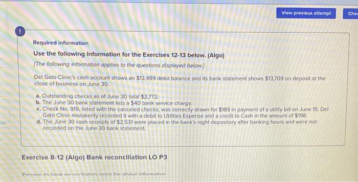 Solved View previous attempt Ches Required information Use | Chegg.com