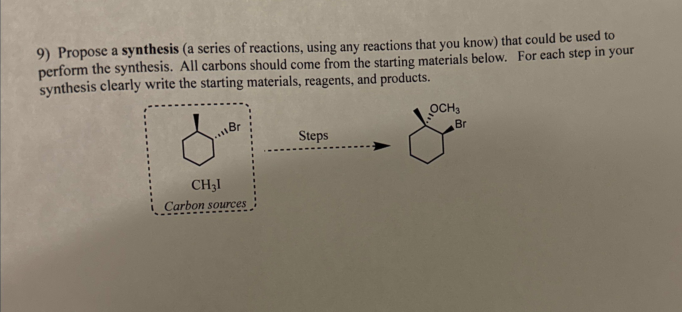 Solved Propose a synthesis (a series of reactions, using any | Chegg.com