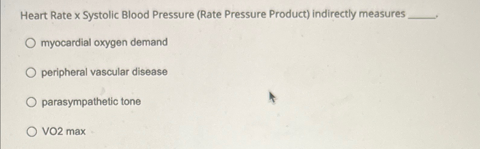 Solved Heart Rate x Systolic Blood Pressure (Rate Pressure | Chegg.com
