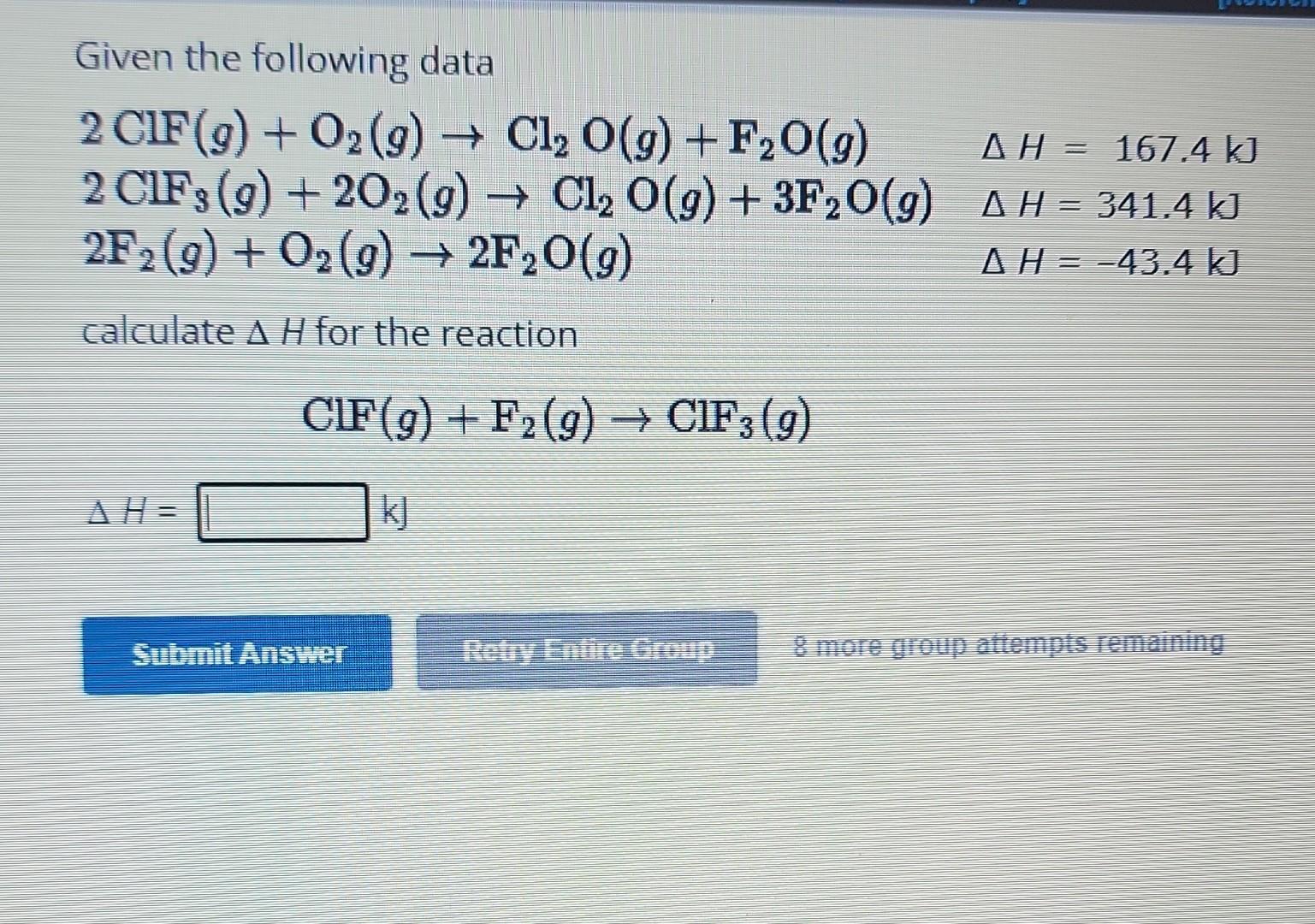 Solved Given the following data | Chegg.com